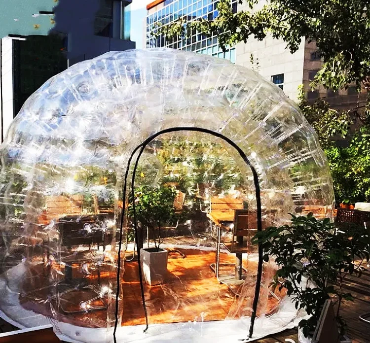 Double Layer Dome Bubble Tent Winter Outdoor Dining Room Inflatable ...
