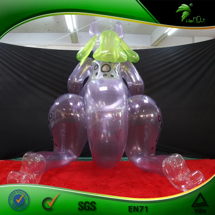 Custom Inflatable Clear Dragon Purple Goodra Toy with Long Tail