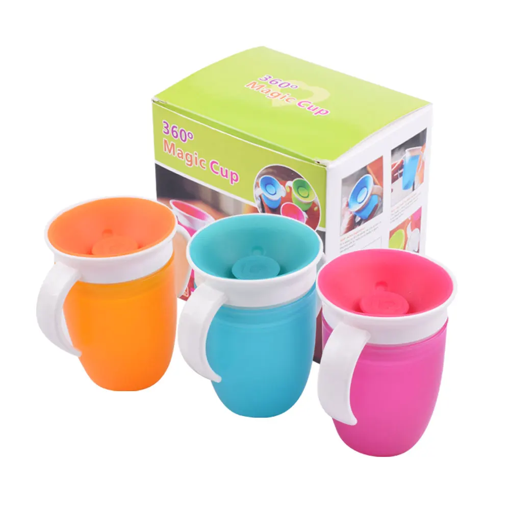 Spill-proof Children 360 Degree Cup Rotation Baby Learner Trainer 360 Magic Toddler Sippy Baby ...