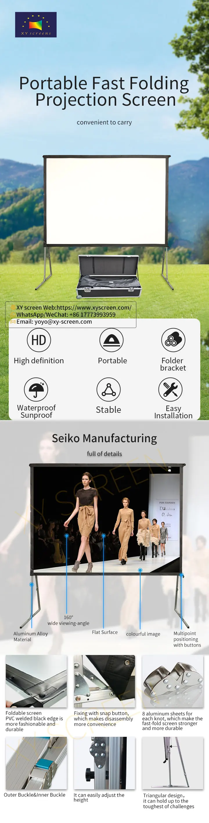 200 Inch Foldable Projection Screen For Outdoor Screen With The Black ...