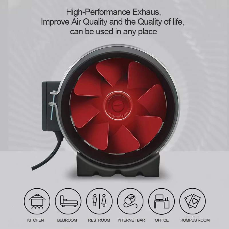 Silent 8 Inch 830cfm Duct Fan With Electronic Controller Ducted Wall ...