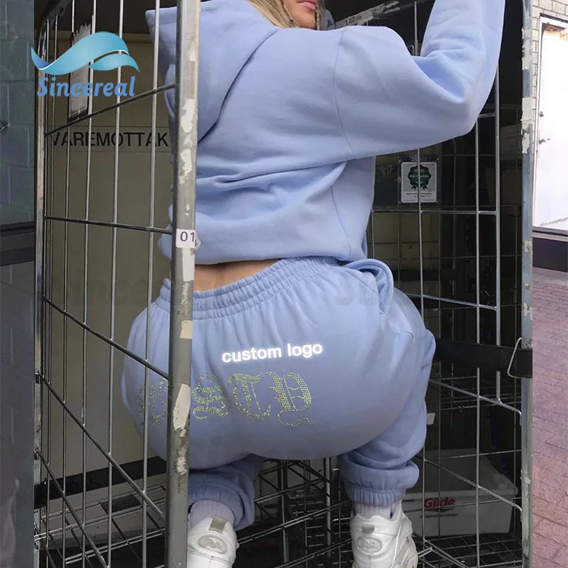 Custom Track Suit 2 Piece Set Logo Tracksuits Diamond Track Pants ...