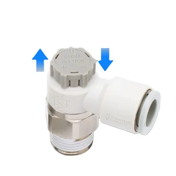 Smc Pneumatic Speed Controller Fitting As1201f-m5-04a As2201f-01-04sa Limit Out/in Adjust Valve ...