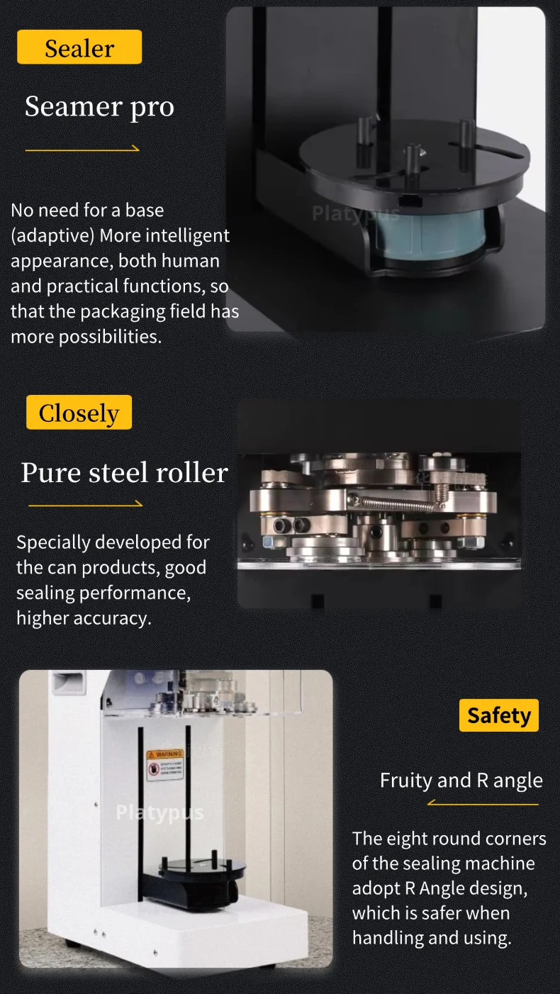 Automatic Adaptive Non Rotate Can Sealing Machine Pop Cans Sealer ...