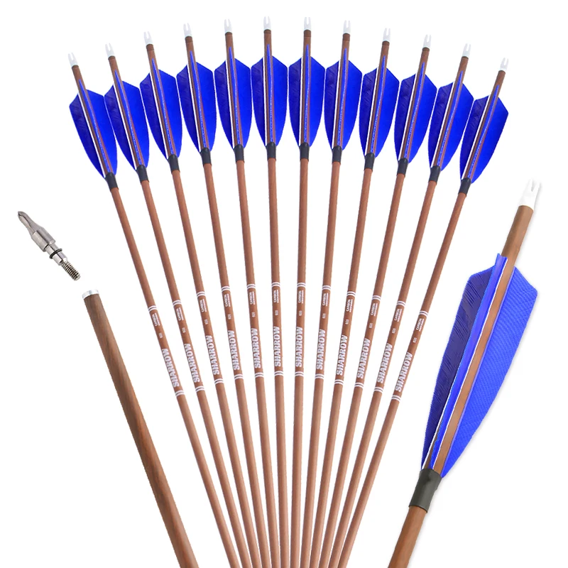 Carbon Arrows 12-Pack Pure 30 Inch 600 Spine - Turkey Feather Fletching ...