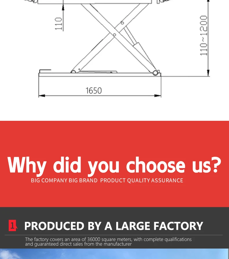 3t Hydraulic Car Lift Elevator - 1.2M Cheap Scissor Lift