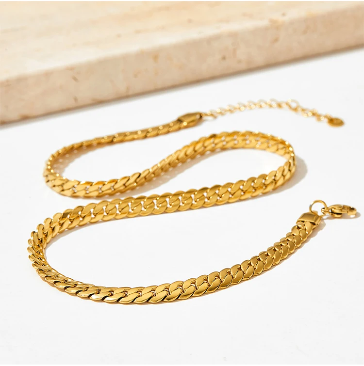 Non Tarnish Jewelry Gold Plated Hypoallergenic Necklaces Stainless ...