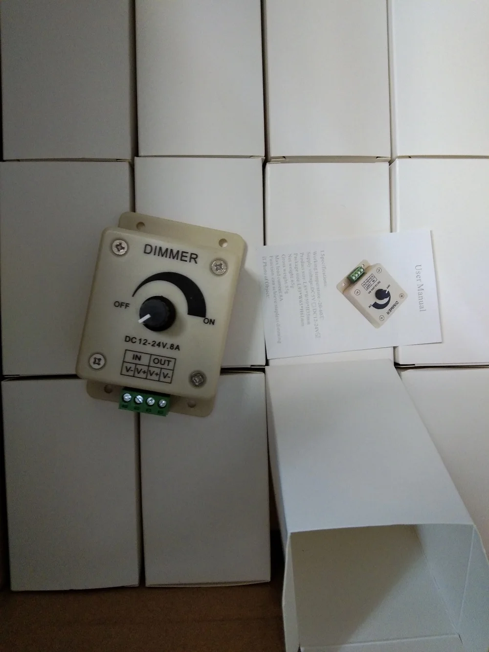 Dc 12v-24v 8a Single Color Manual Knob Dimmer 8a Black Led Dimmer 1 ...