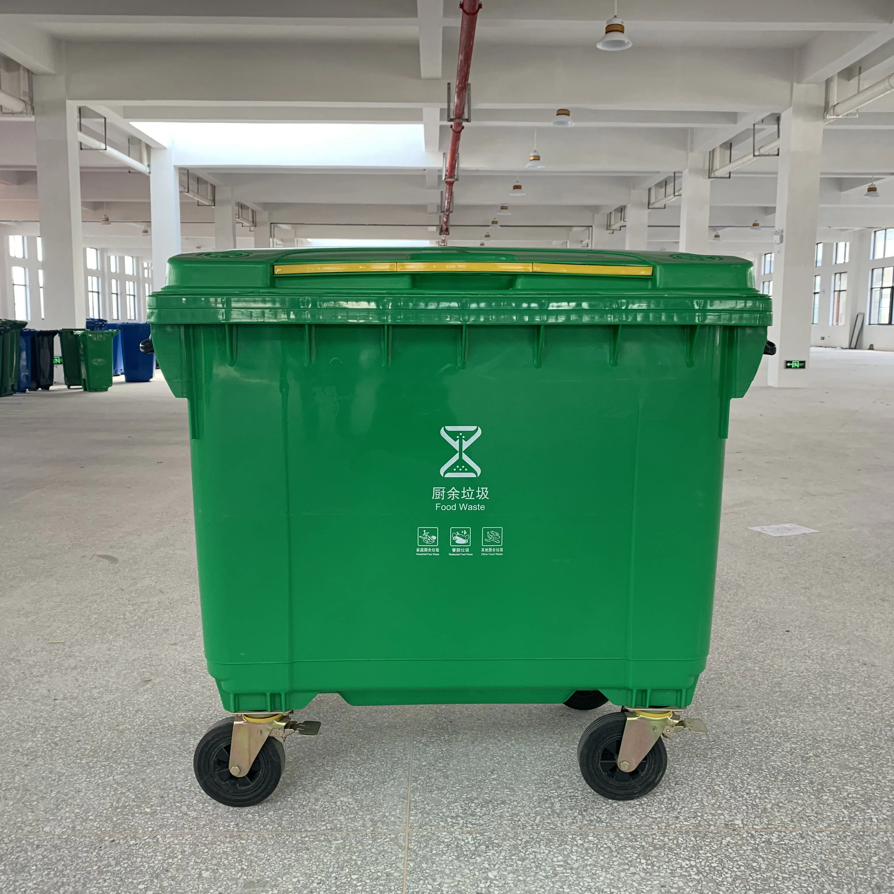 660 Liter Garbage Container with Wheels - Eco-friendly