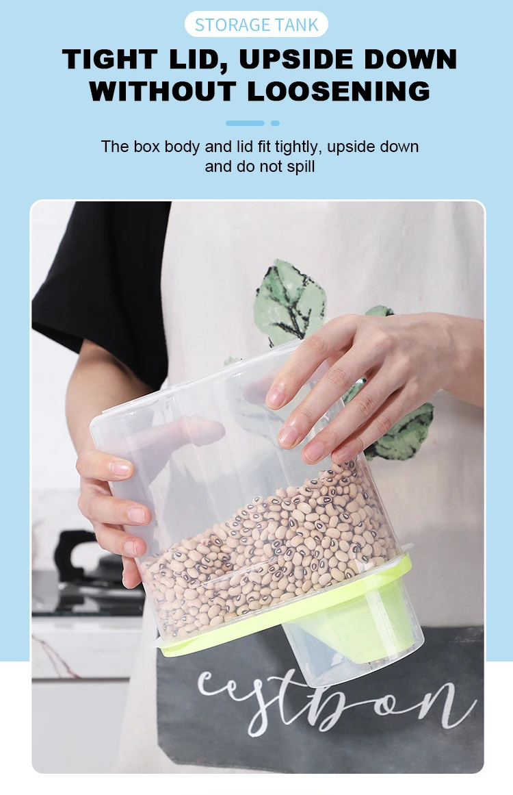 Rice Airtight Dry Food Storage Containers With Pourable Spout Rice Bin ...