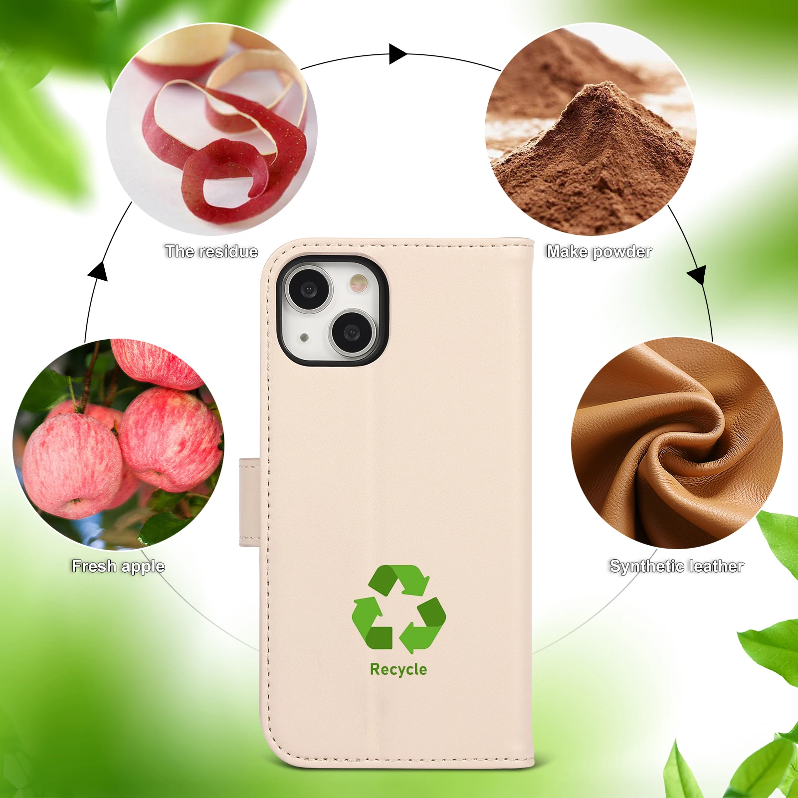 Custom Sustainable Eco Friendly Apple Skin Leather Wallet Vegan Phone ...