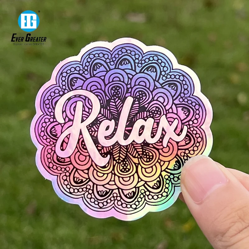 Custom Logo Self Adhesive Holographic Sticker Waterproof Printing Anime ...