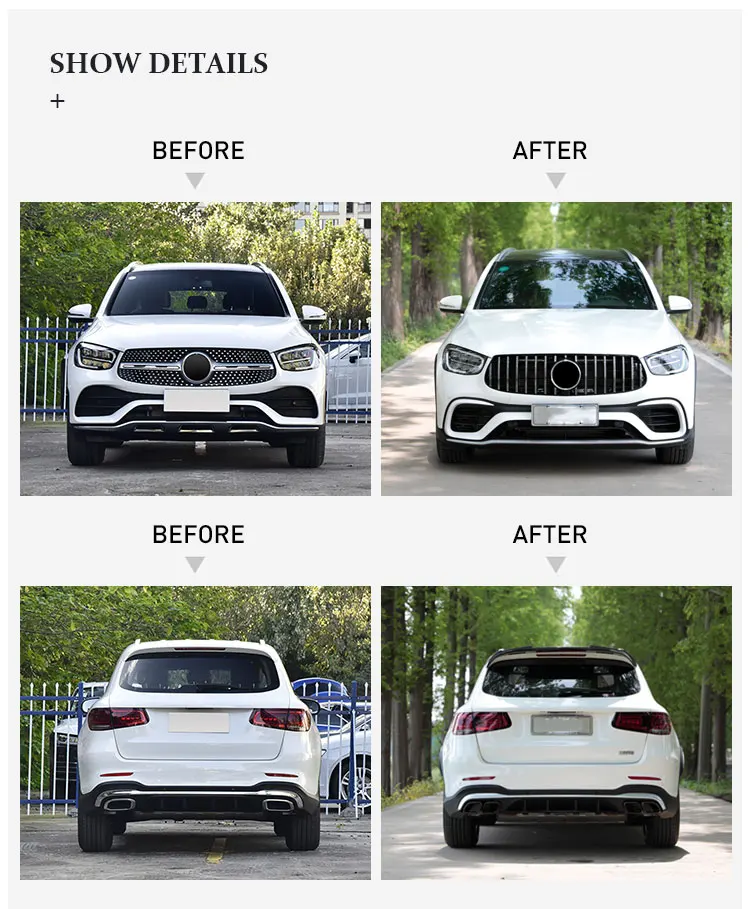 GBT Popular GLC to Sport Model Front Bumper Grill Spoilers Upgrade Body Kit for 2020-On Mercedes ...