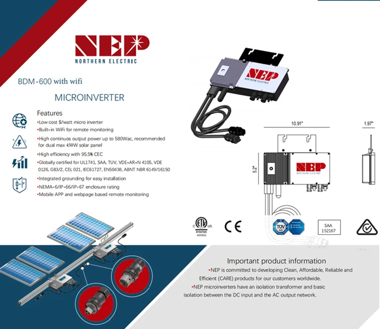 High Quality Smart Nep Microinverter Solar Power Mppt 600w Micro ...