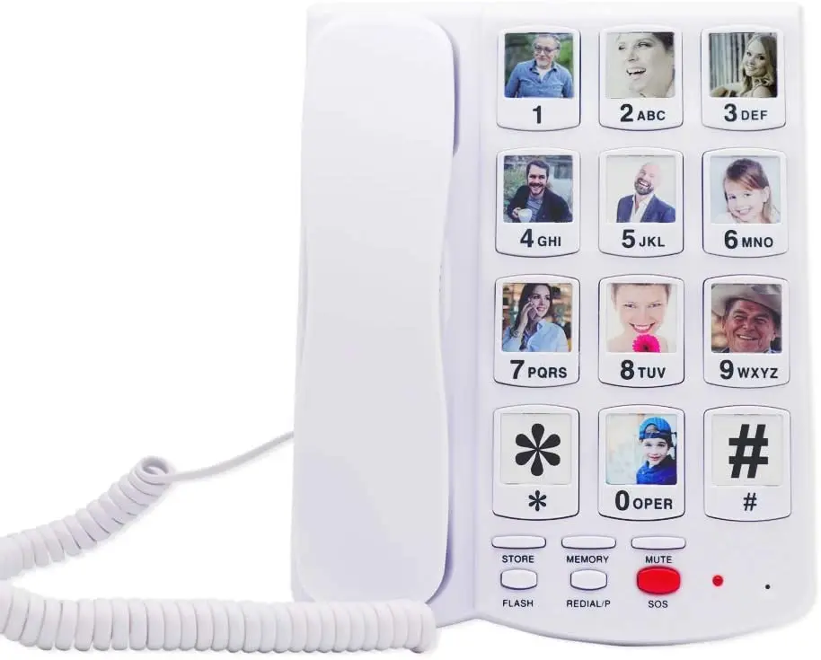 SOS Telephone Big Button Landline Fixed Corded Phone Flash Function ...