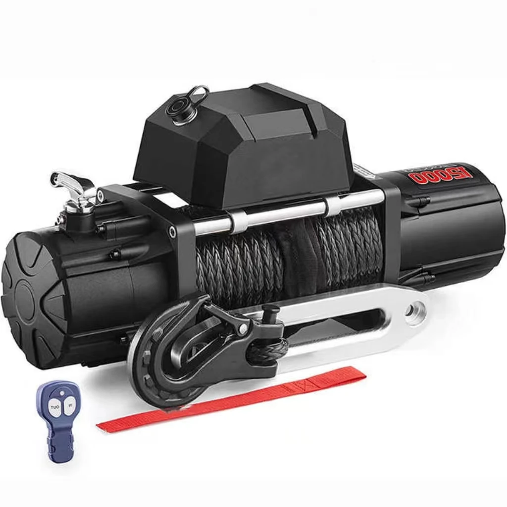 ENJOIN 12000lb. Electric Truck Winch Synthetic Rope 12V, Waterproof ...