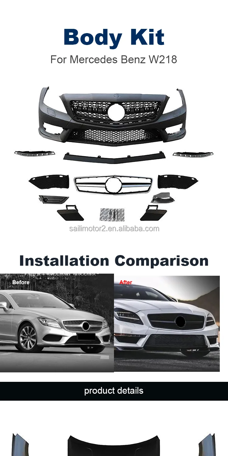 Front And Rear Bumper Modifications Body Kit Amg Surrounds For Mercedes ...