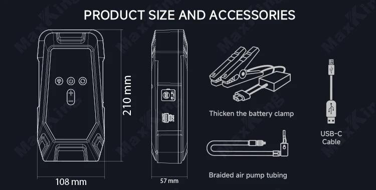 New Arrival Jump Starter for 12 V Car Power Bank Flashlight Tire ...