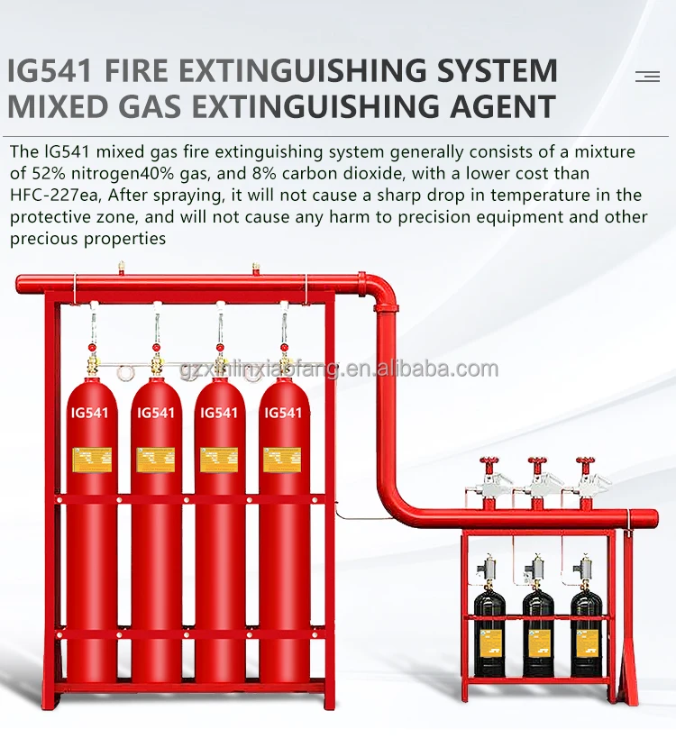 Factory Price Ig100 Fire Suppression System 70l/15mpa For Museum - Buy Mixed Gas Fire Fighting ...