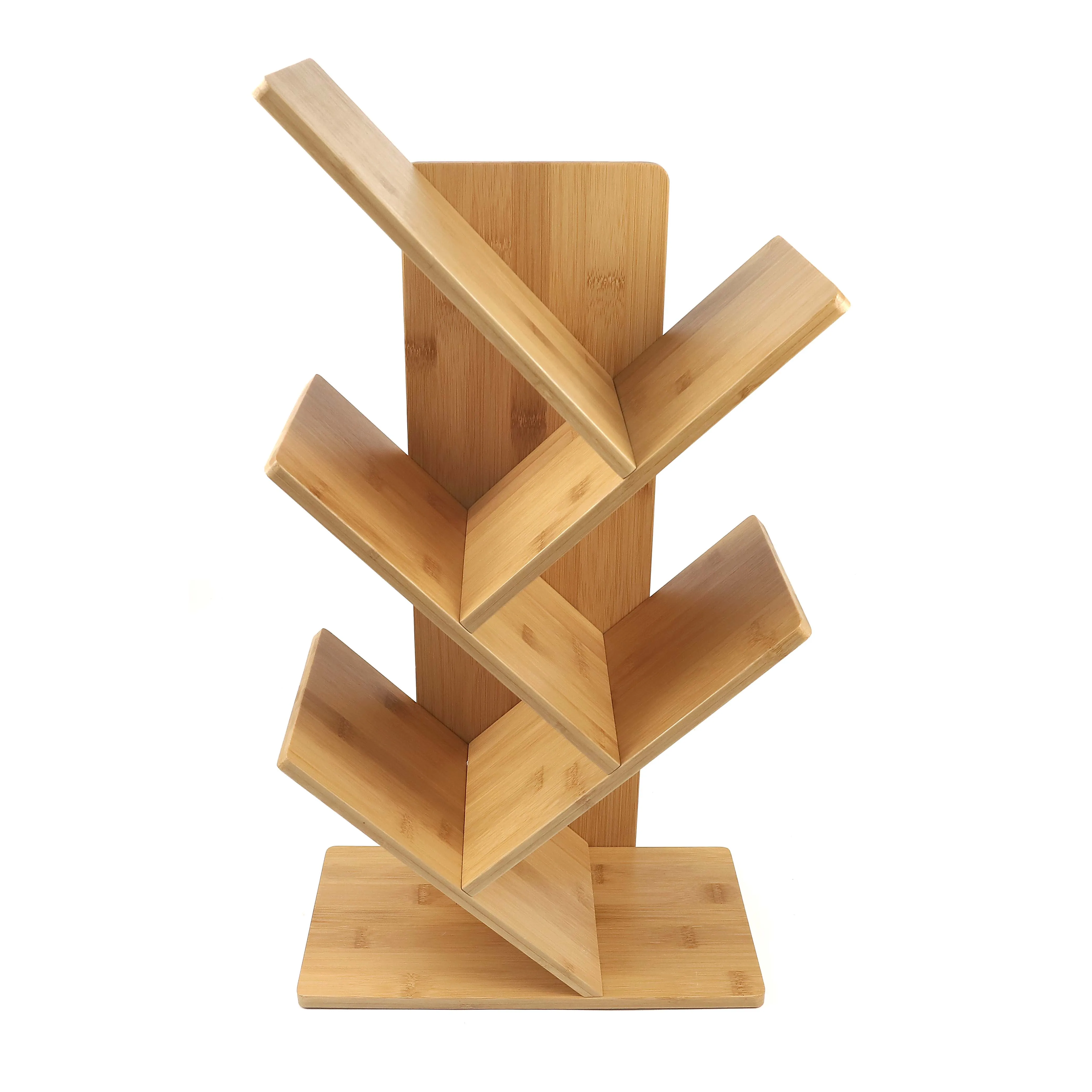 Bamboo Tree Desktop Bookshelf Wood Desk Bookcase Display Organizer ...