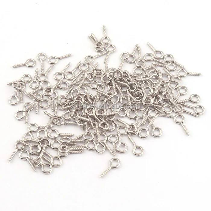 Wholesale Silver Small Tiny Mini Eye Pins 12mm Eyelets Screw Threaded ...
