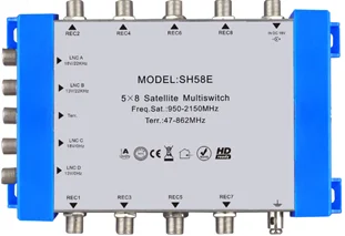 5x8 Satellite Multiswitch - Reliable Digital Signal Switching