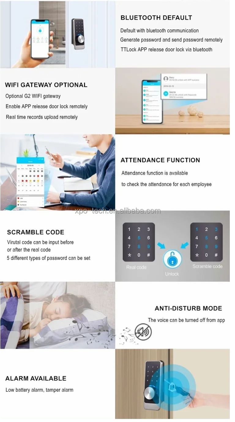 BL03 TTlock Smart Keypad Digital Door Lock with IC Card and Keys| Alibaba.com