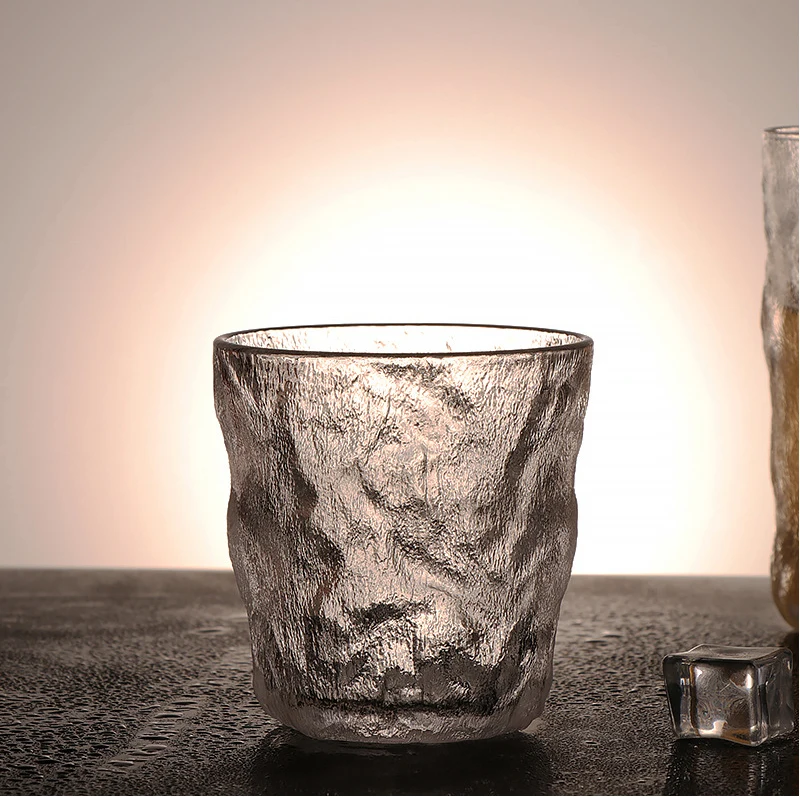 2 Glacier Pattern Glass Creative Water Cup Tea Cup Beverage Juice Cup ...