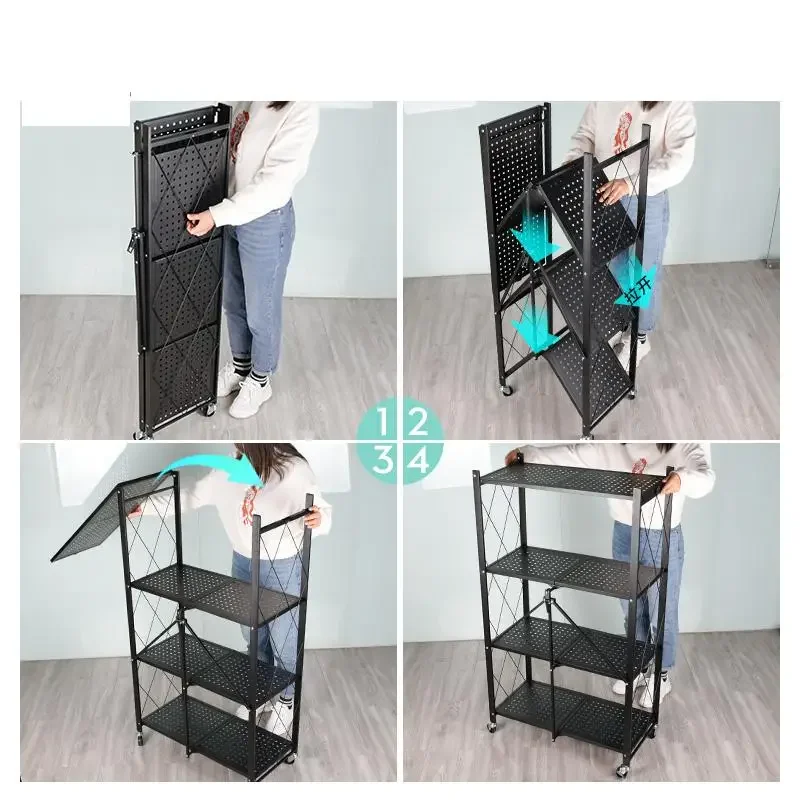 5 Tier Foldable Rack - Versatile Storage for Kitchen & Restaurant