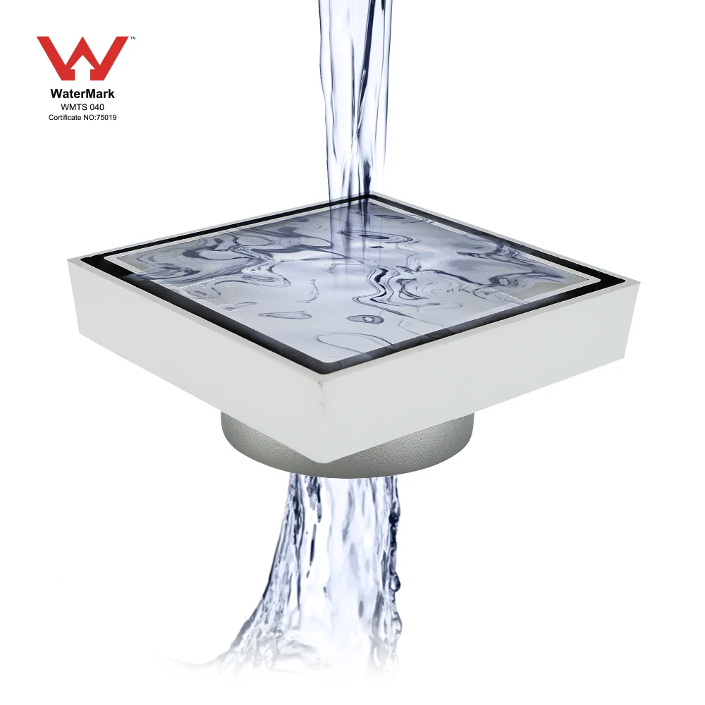 GUIDA WaterMark 726122 115*115mm Square Chrome Tile Insert Invisible ...