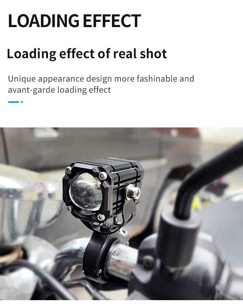 Red Angel Eye Motorcycle Spotlights Led Headlight Strobe Mini Driving ...