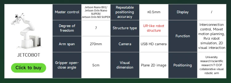 DOFBOT Pro 3D Depth Camera Vision Robotic Arm for Jetson NANO