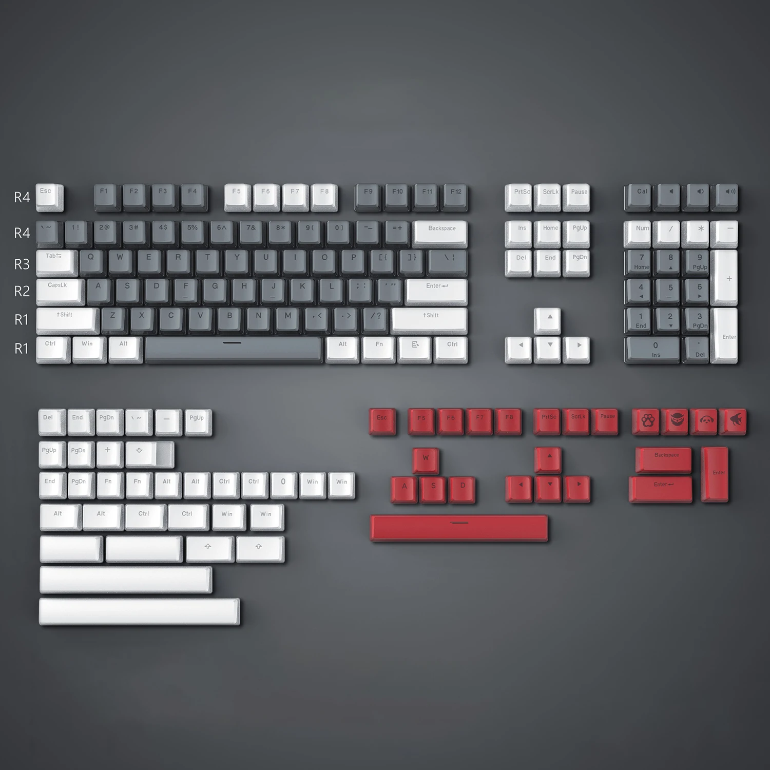 165 Keys Mechanical Keyboard Transparent Resin Keycap Set OEM Profile ...