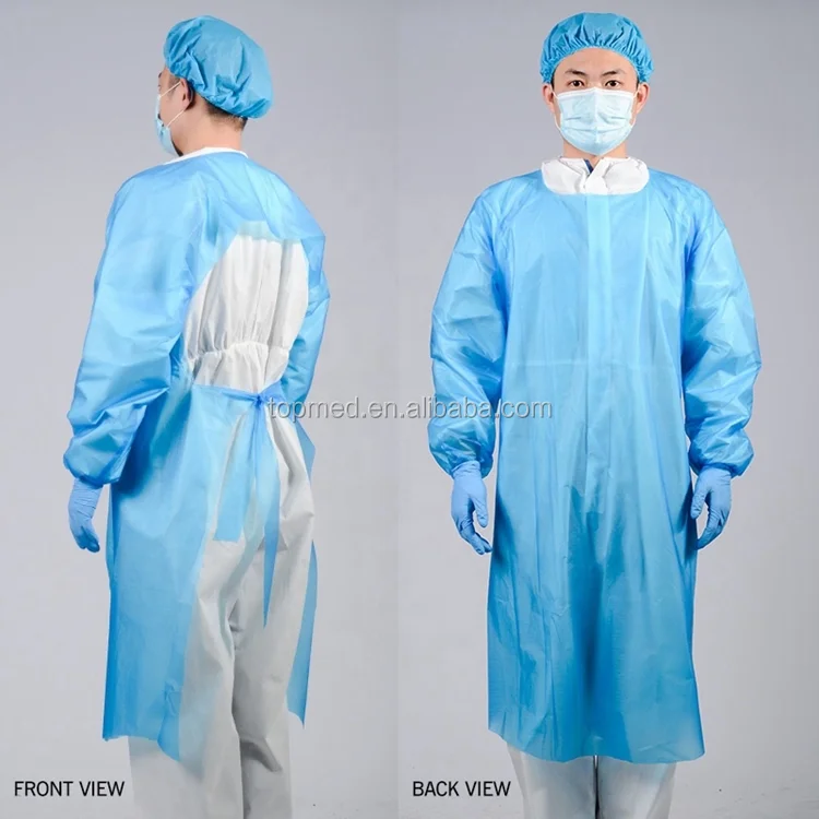 CPE Isolation Gown Disposable Plastic Apron with Sleeves Medical Apron ...