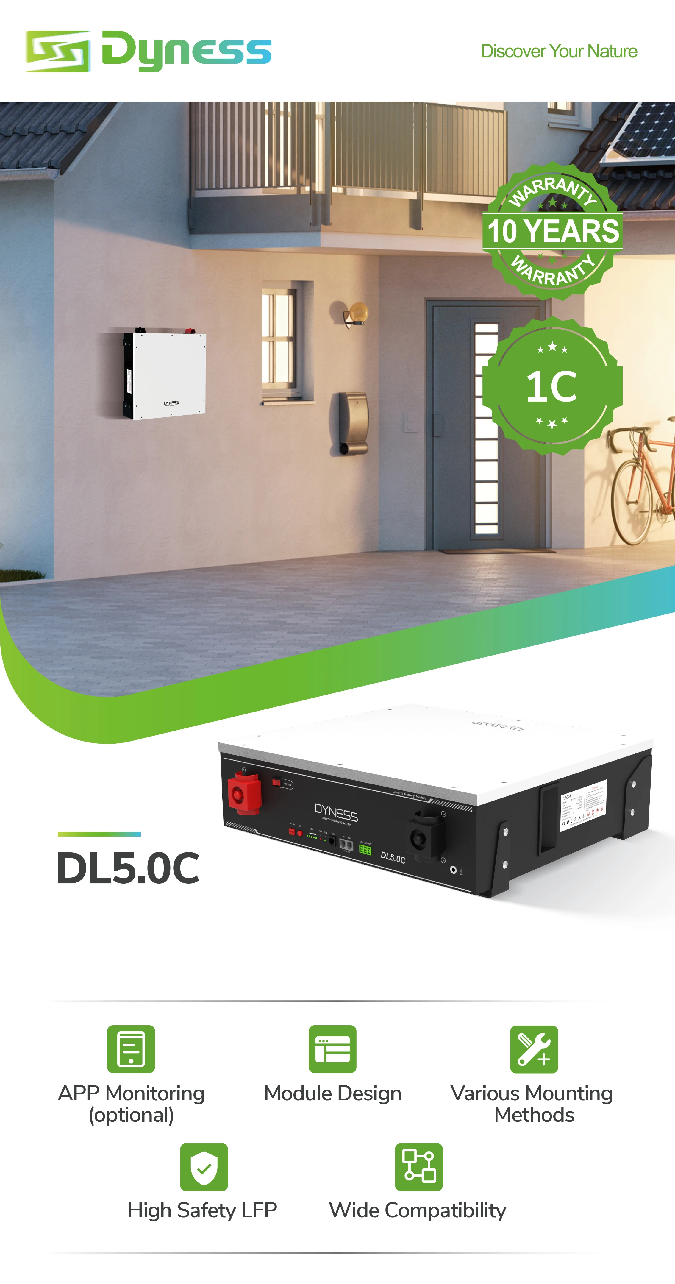 Dyness Rack Mounted Lithium Ion Batteries Dl5.0c 51.2v 48v 100ah 200ah Grade A Lifepo4 Battery ...