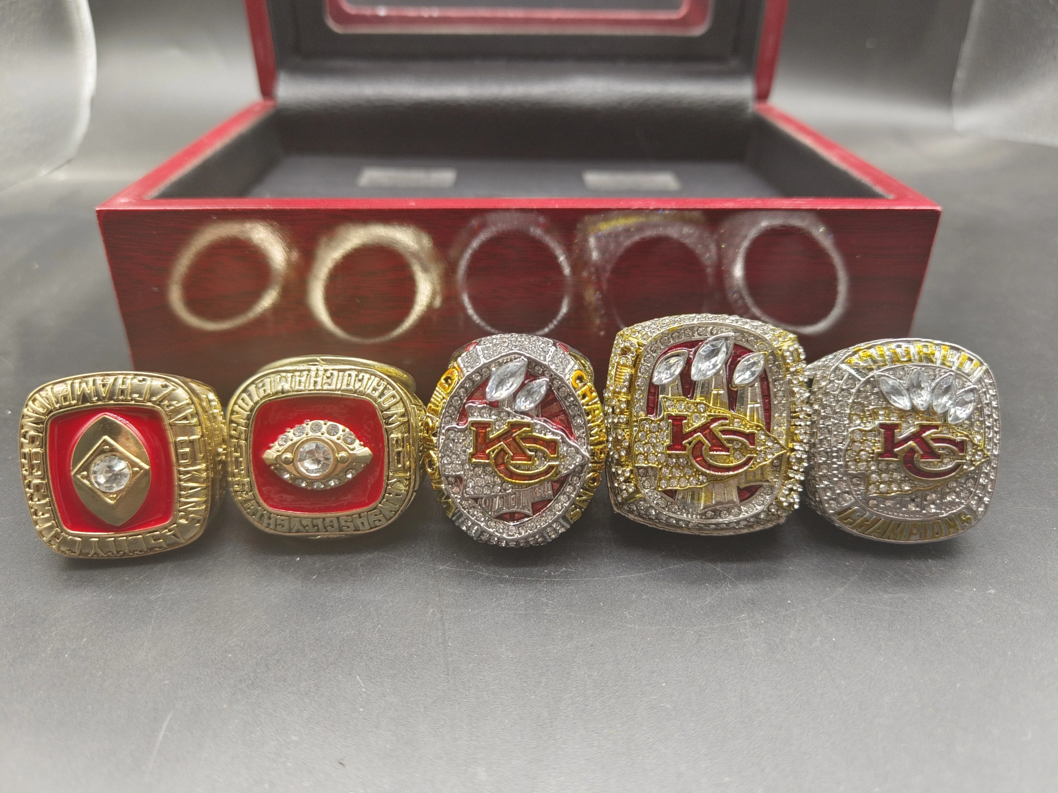 1966 1969 2019 2023 2024 KC Chiefs Football Championship Rings