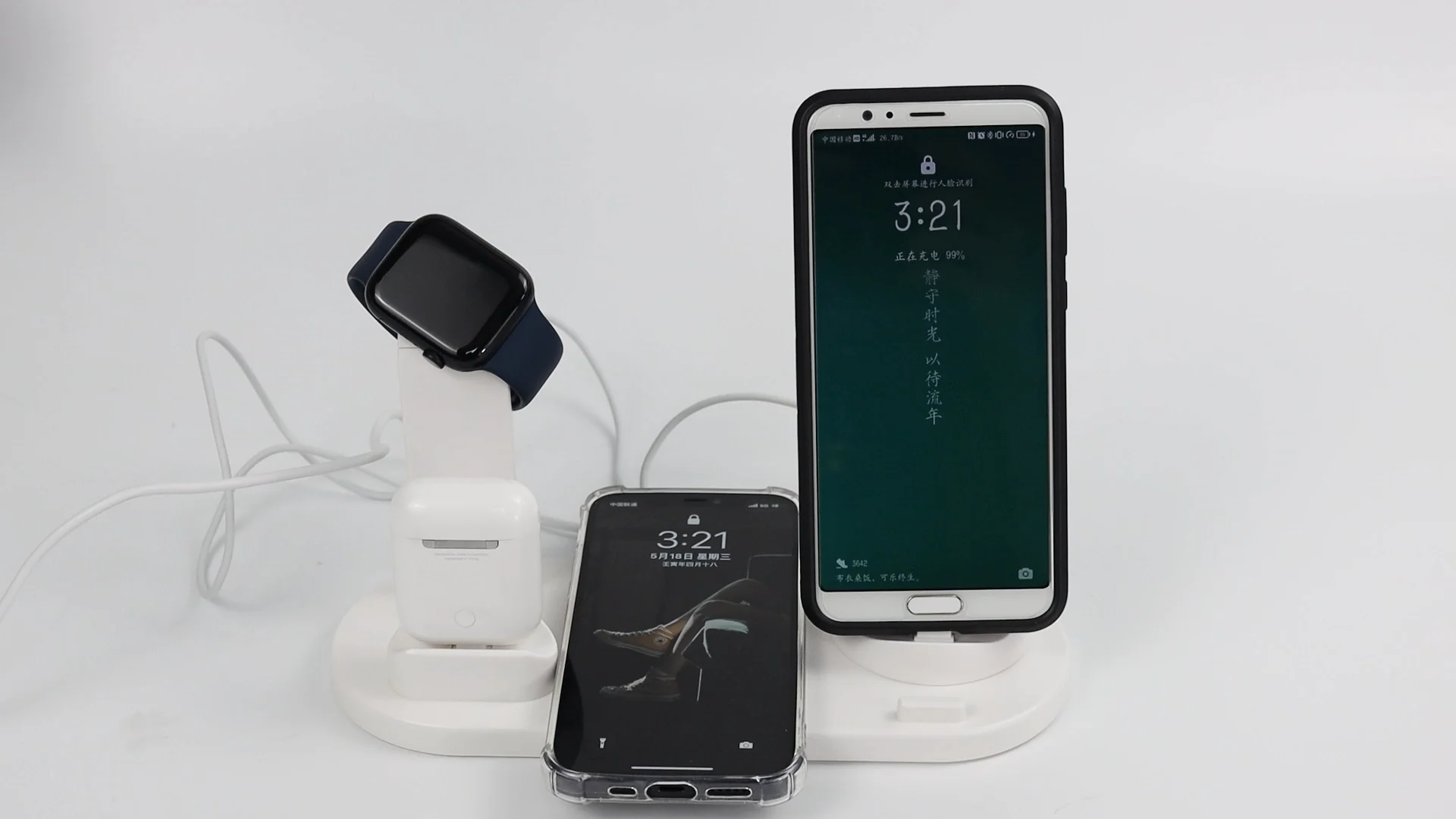 10w 4 In 1 Carregador Wireless Charger Charge Smartphone Docking ...