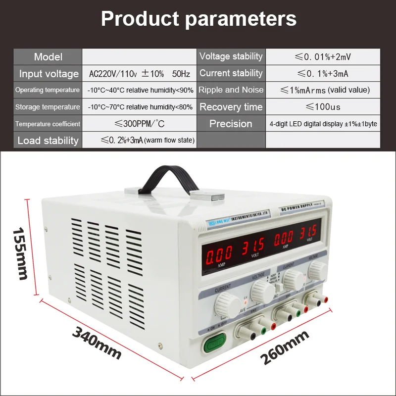 Longwei Dual DC Power Supply TPR3005-2D - 30V5A Lab Supply