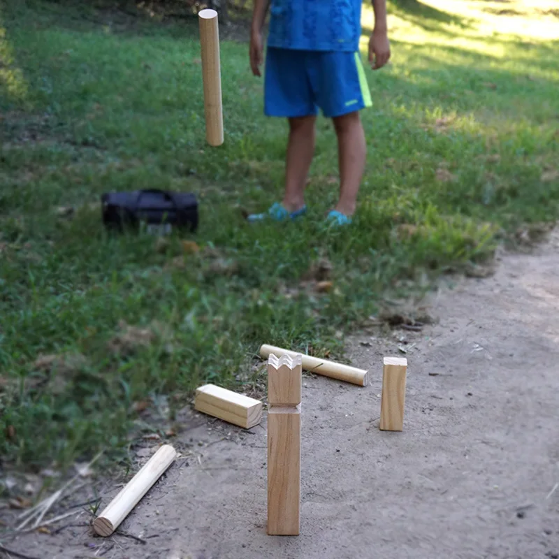 Viking Chess Yard Game - Kubb Set with Bag & Pine Wood