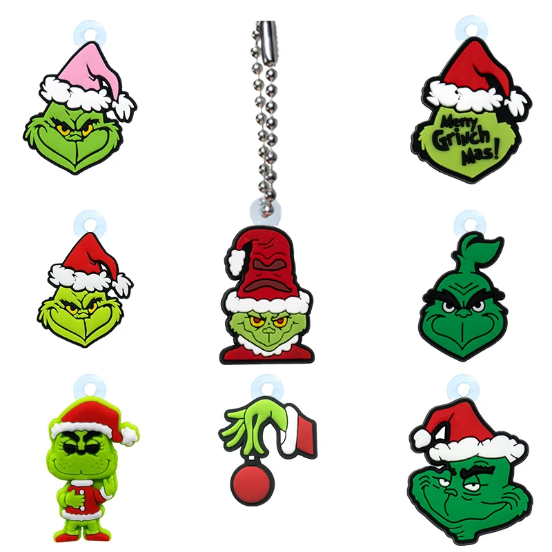 Pvc 2d Keychains Anime Cartoon Figure Key Ring Grinch Key Holder Fit ...