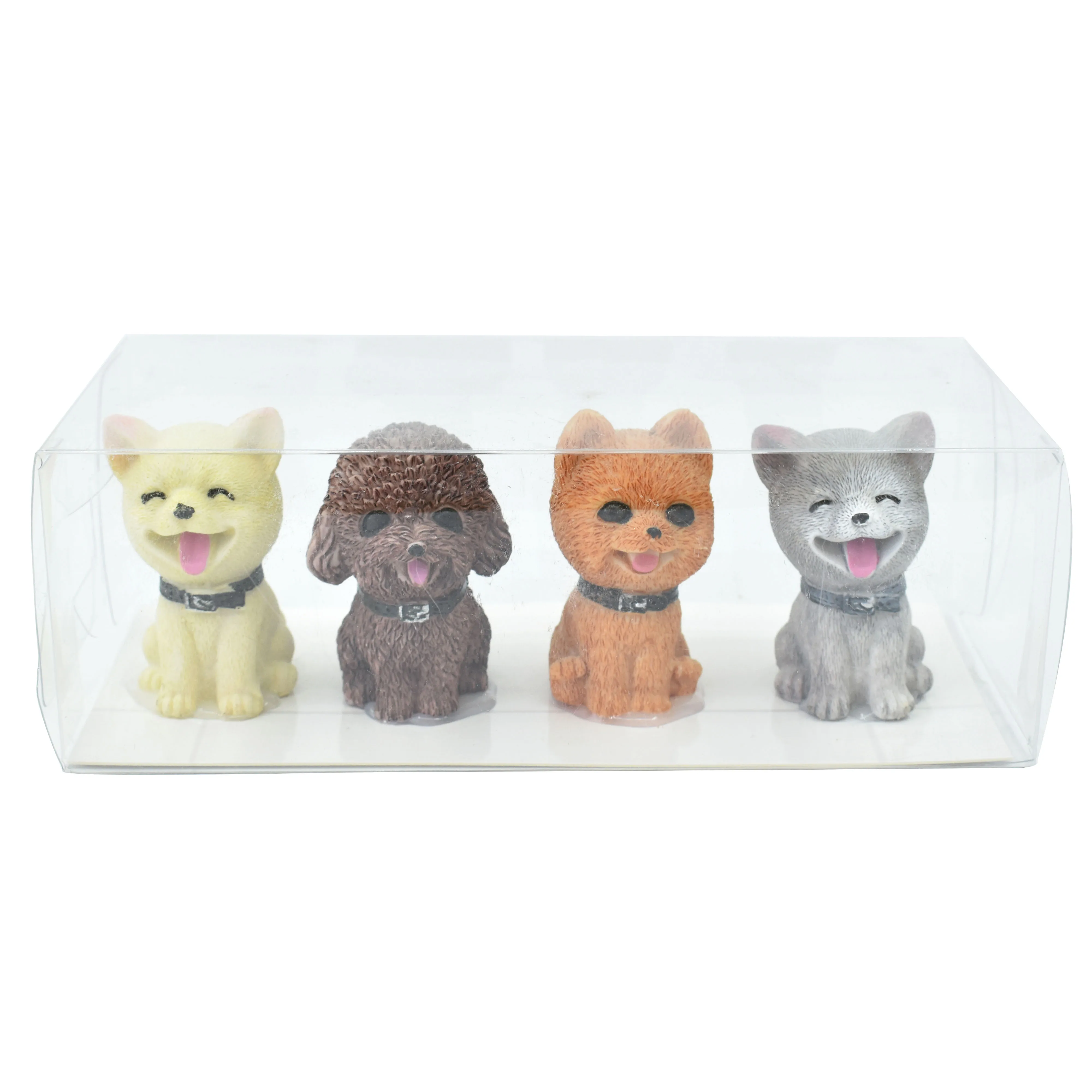 Lovely Teddy Resin Small Dog Poly Resin Statue Pet Collars Design ...