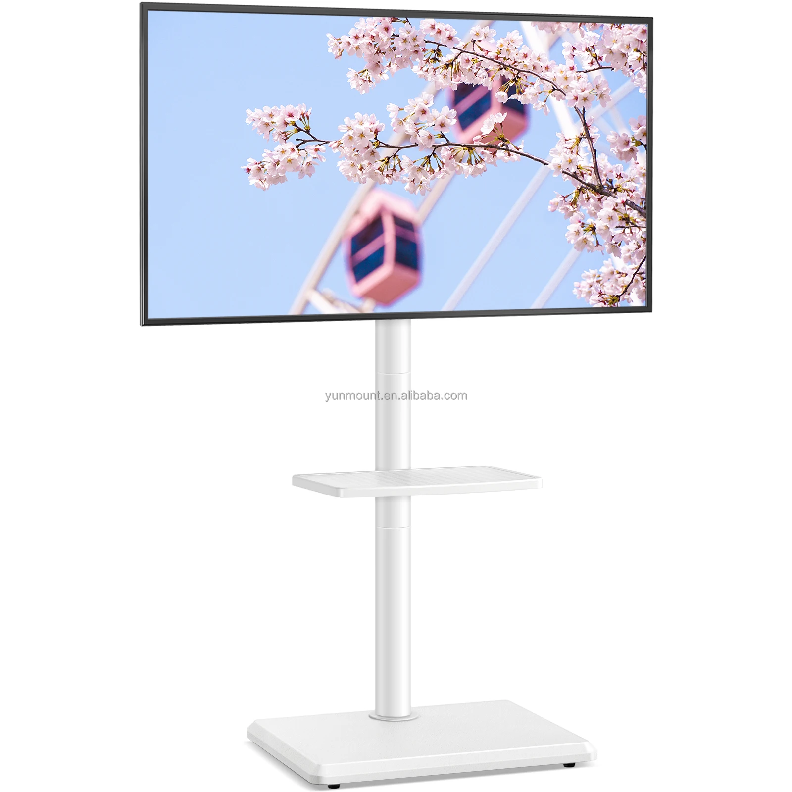 Modern White Floor TV Stand for 27-55" Tvs - 30KG Capacity