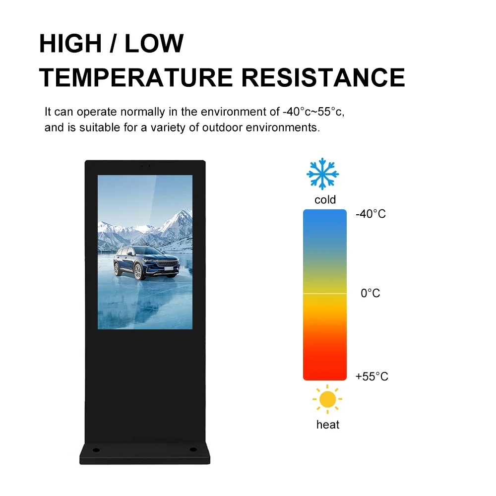 Outdoor Waterproof IP65 Screen LCD Display Advertising Player Vertical ...