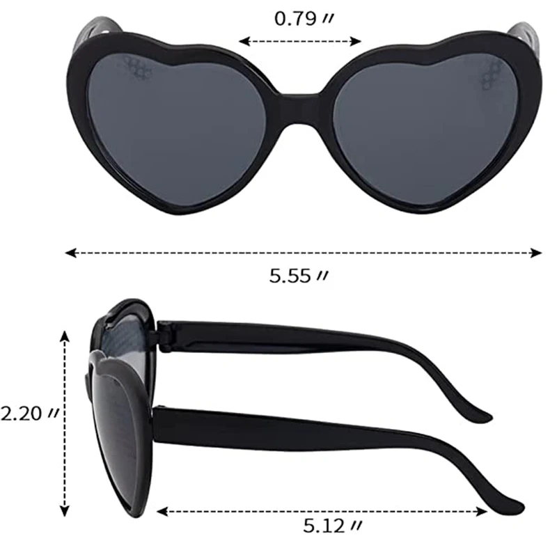 Heart Shaped Diffraction Glasses - Love Effects Sunglasses