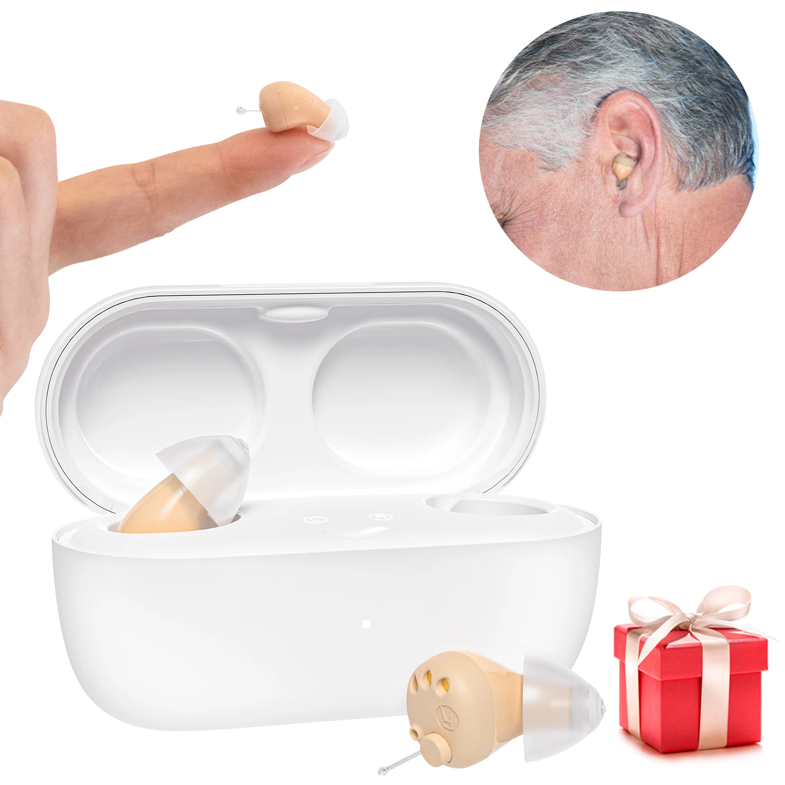 Small Invisible Digital Mini Rechargeable Ear Hearing Aids Booster For ...