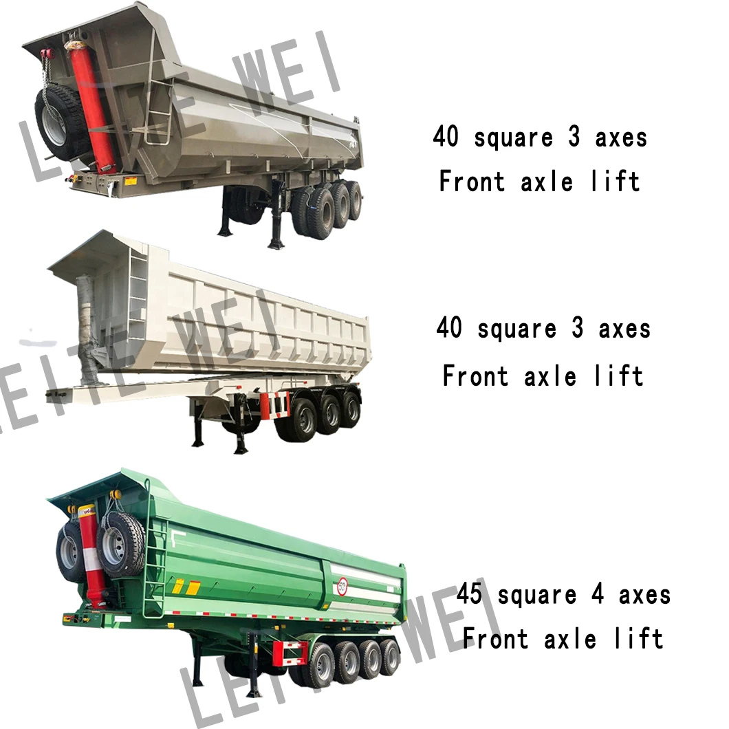 Customized 3/4 Axle Heavy Duty Sand Transport Tipper Cargo Trailer 60 ...