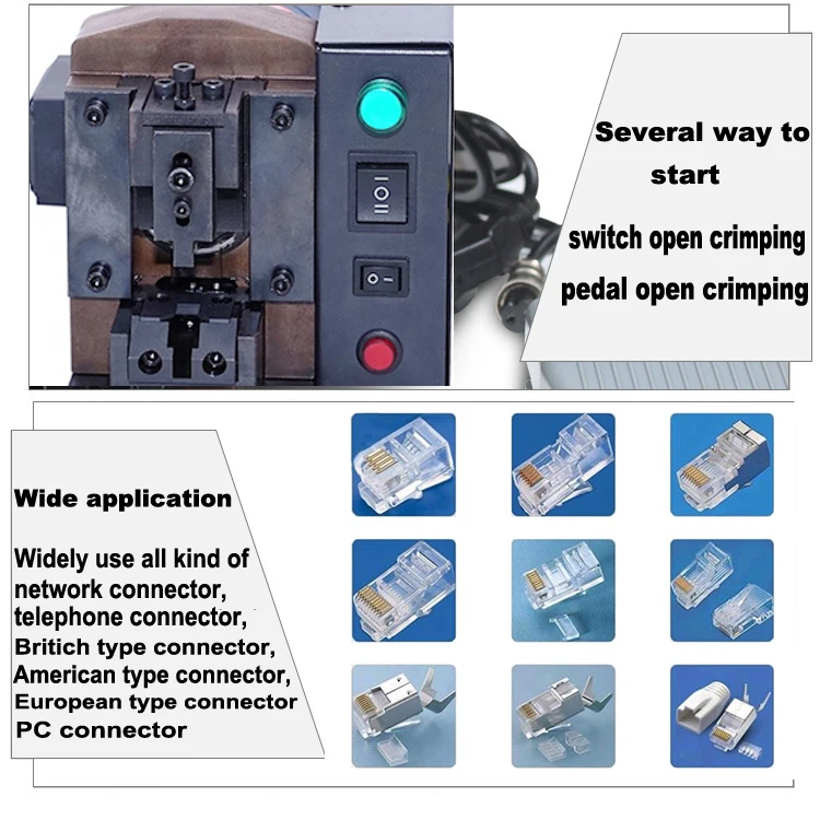 RJ45 Lan Cable Automatic Crimping Machine RJ11 Telephone Wire Crimping ...