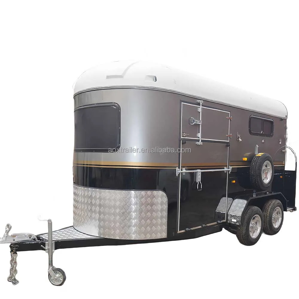 Deluxe Horse Trailer With Front Ramp Door Awning And Barn Doors Premium ...