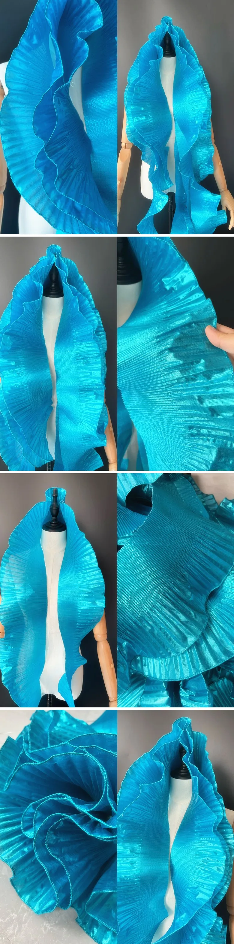 Wholesale Metallic Luster Wavy Large Lace Pleated Ruffle Organza ...