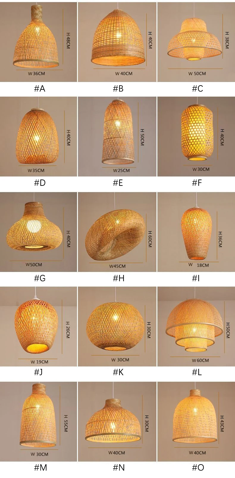 Custom Japanese Styles Living Room Hanging Lampshade Rattan Pendant ...
